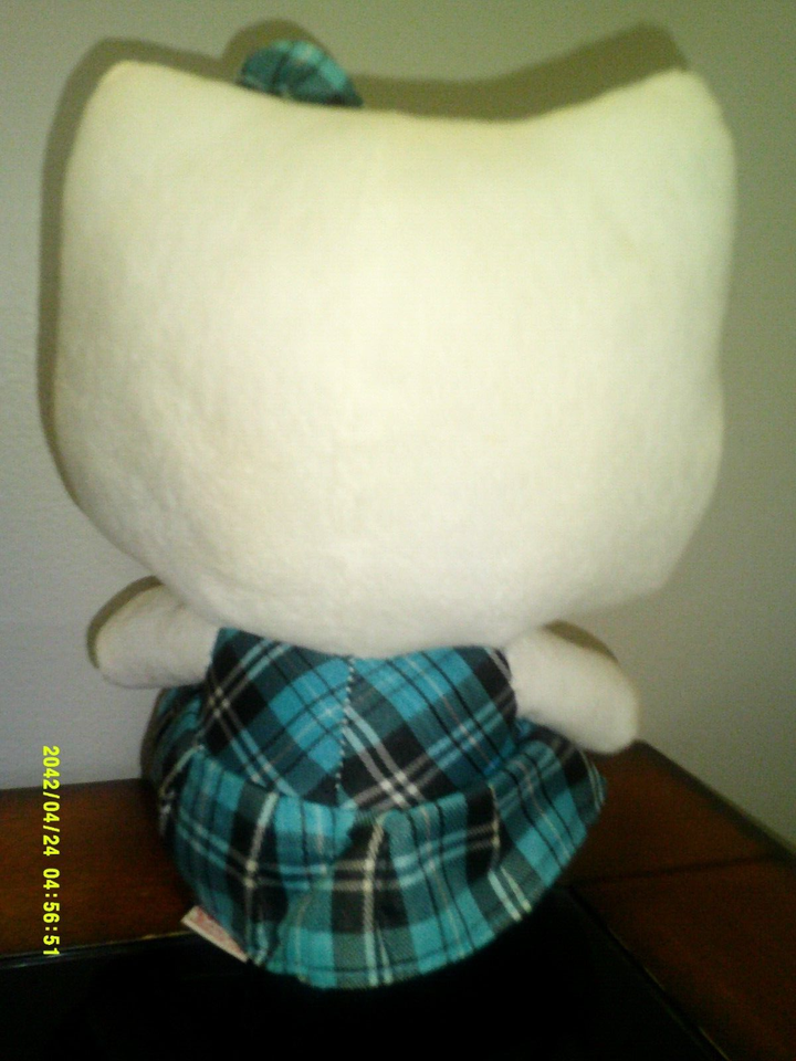 Ty Beanie Buddies Hello Kitty Plush 9.5" Tall Wearing Blue Plaid Dress ...