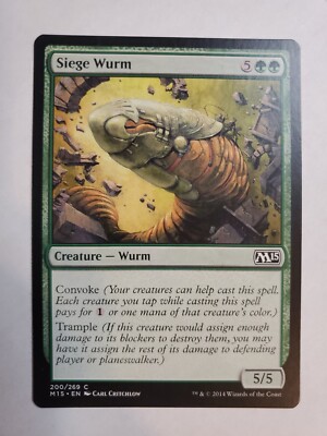 MTG Magic The Gathering Card Siege Wurm Creature Wurm Green M15 | eBay