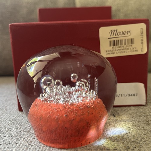 Moser Bubble Paperweight Crushed Orange+Сlear | eBay