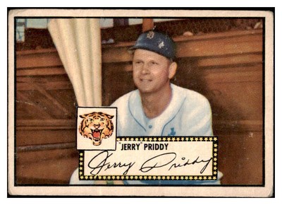 1952 TOPPS # 28 JERRY PRIDDY TIGERS VG BLACK SET BREAK 489266 (KYCARDS ...