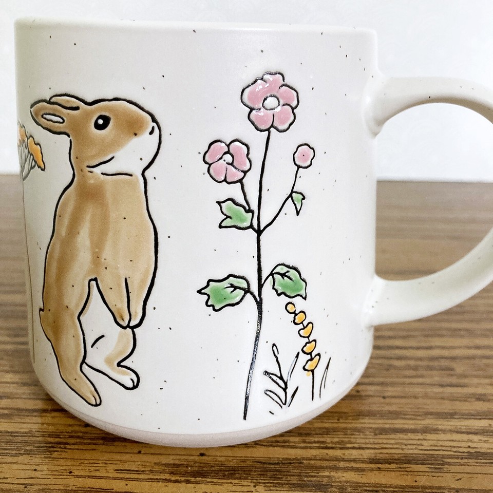 Bunny Rabbit Coffee Mug Large 17 oz Hand Painted Spring Easter Eli ...