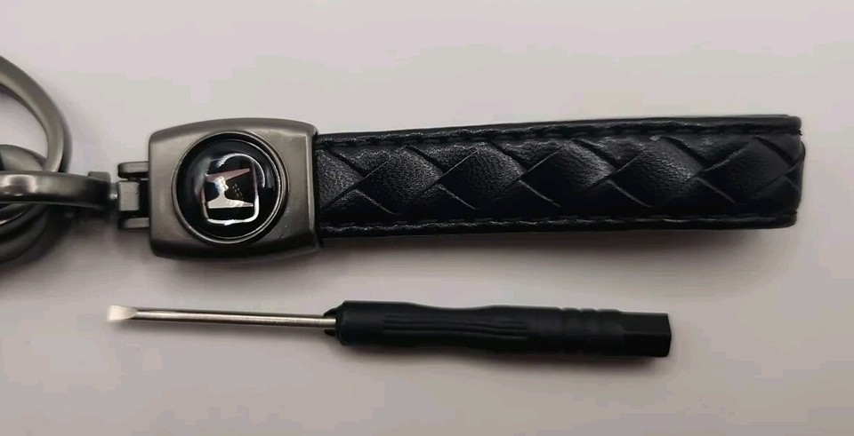 Honda Leather Keychain Car Key Ring With D Ring Fob Holder NEW | eBay