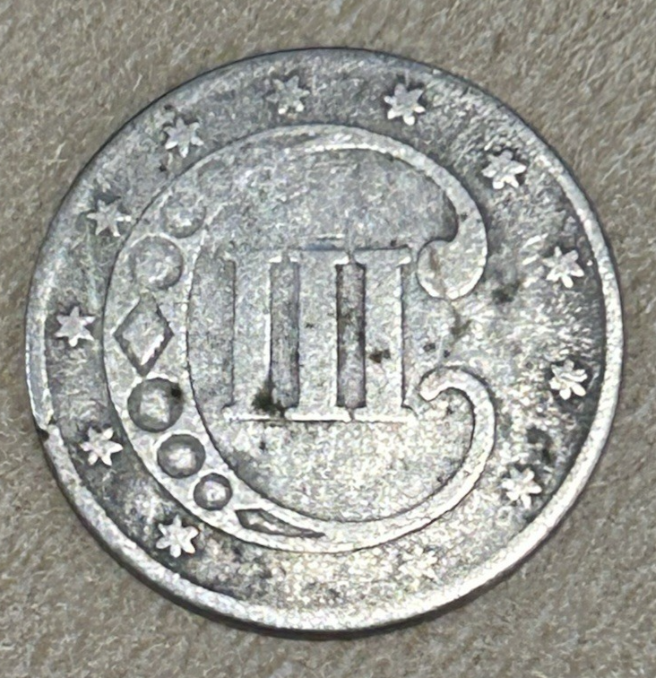 1852 US Trime 3 Cent 3c Silver Piece Tiny Scarce Old Coin CG148 | eBay