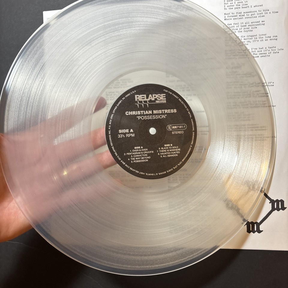 CHRISTIAN MISTRESS – POSSESSION - VINYL LP - 2012 Limited Edition CLEAR ...