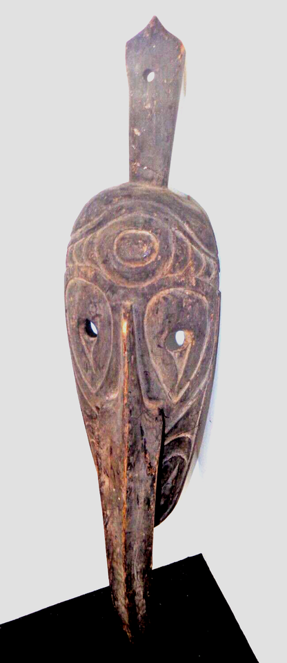 Vintage Wood Canoe Prow Mask Sepik River Papua New Guinea w/ Long Nose ...