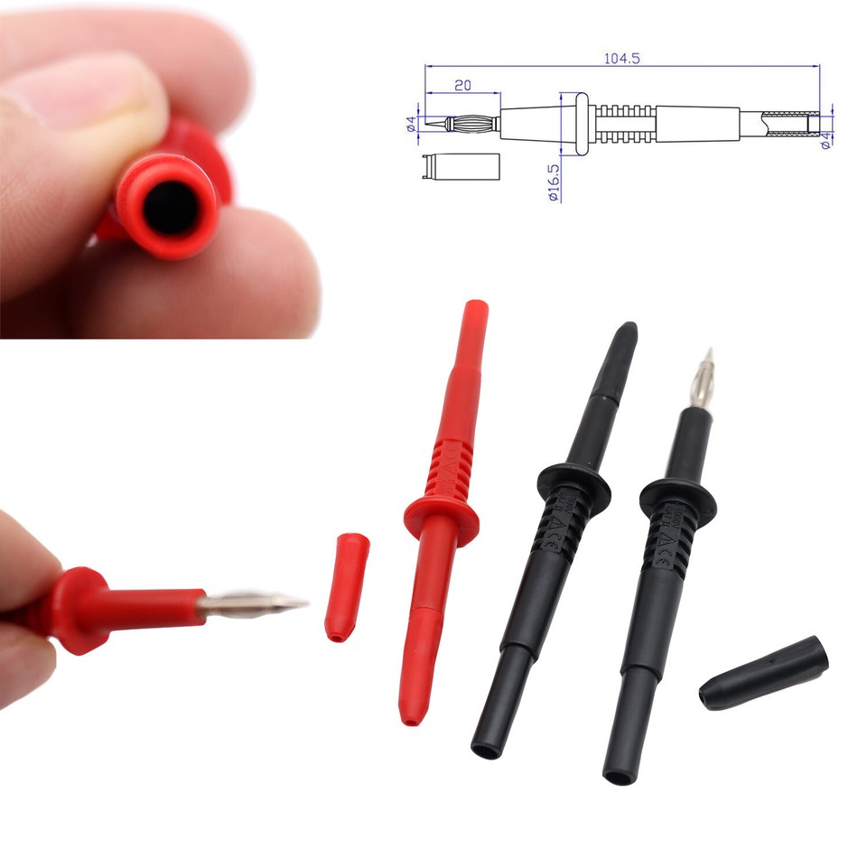 1 pair 4mm Banana Jack Plug Multimeter Oscilloscope Test Tip Probe Pen ...