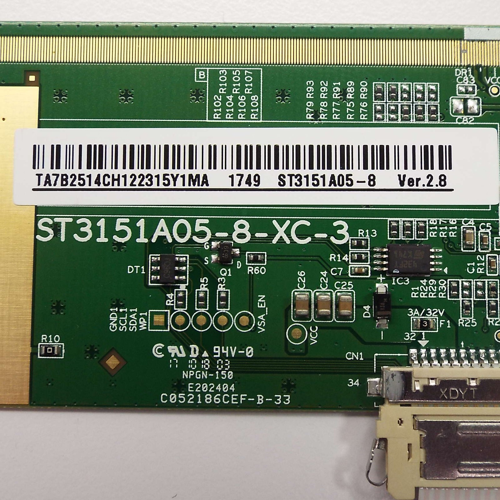 TCL 32S301 T-CON BOARD ST3151A05-8-XC-3 VER 2.8 (LOOK DESCRIPTION ...