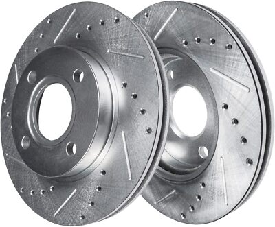 Front Drilled Disc Brake Rotors Set for Nissan March Micra Note Tiida ...