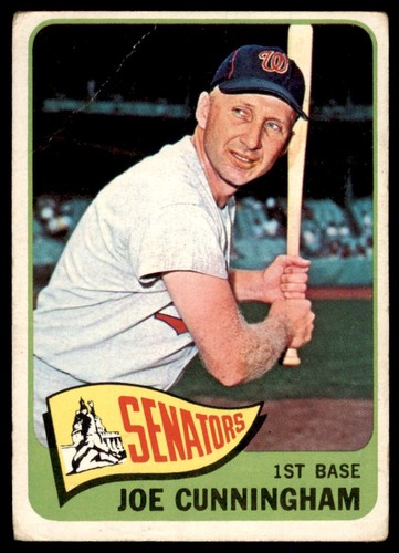 1965 Topps Baseball Card (Damaged) Joe Cunningham A Washington Senators ...