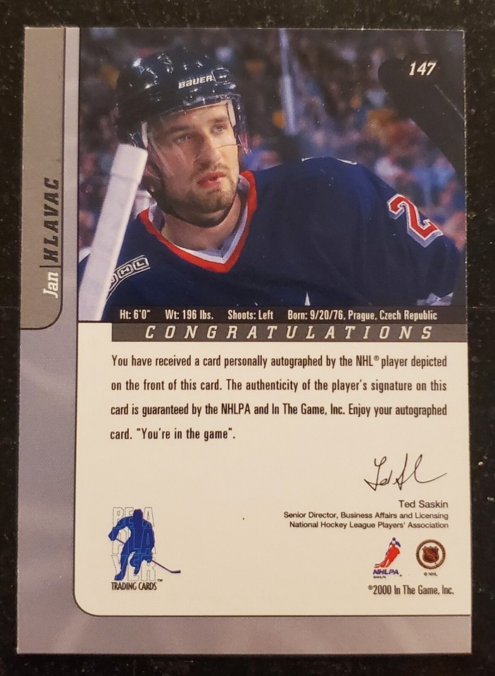 2000-01 Jan Hlavac ITG Be A Player Signature Series Gold RANGERS AUTO ...