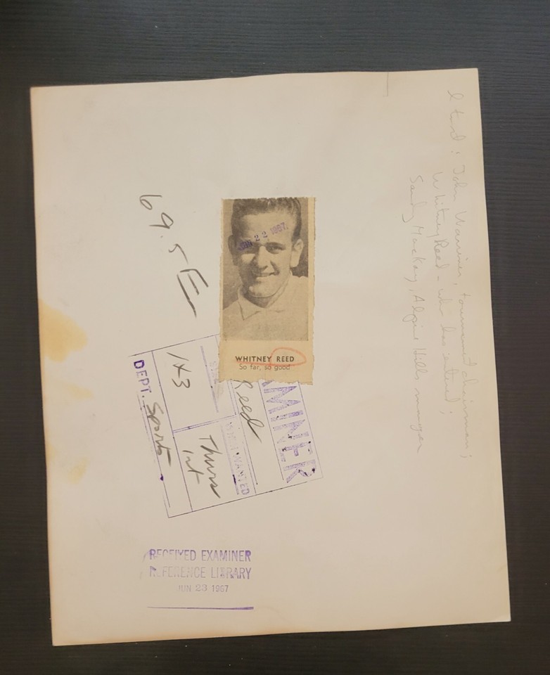 TENNIS LEGEND ORIGINAL PHOTO WHITNEY REED VINTAGE FROM SAN FRANCISCO ...