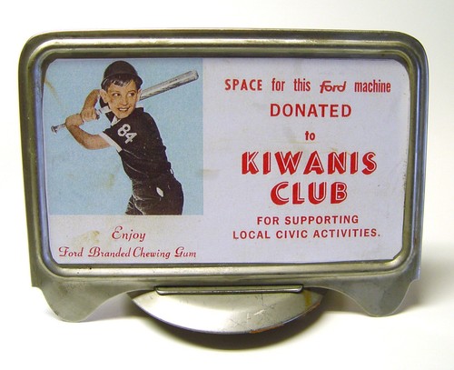 BASEBALL THEME FORD GUMBALL COIN OP MACHINE TOPPER MARQUEE ADVERTISING ...