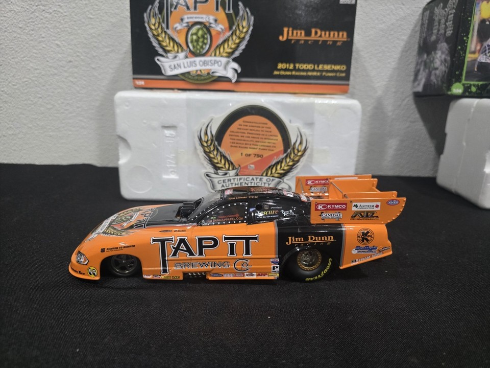 RARE AUTOWORLD TODD LESENKO JIM DUNN TAP IT 2012 CHEVY 1/24 FUNNY CAR ...