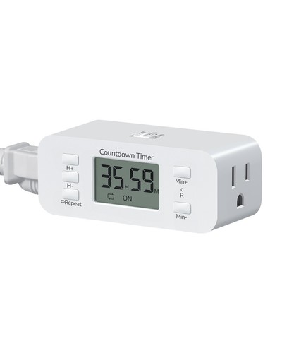 DEWENWILS Auto Shut-Off Timer Outlet for Curling Iron, Fan, Lights w ...