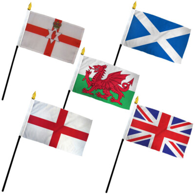 Set of 5 United Kingdom Flags Set of UK Flags 4x6in Desk Flags | eBay