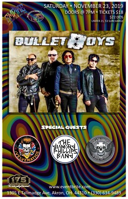 Bullet Boys 2019 Akron OH Concert Poster 11 X 17 Framed | eBay