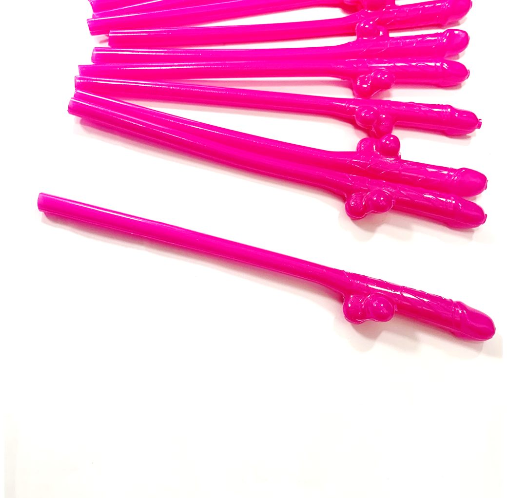 12 PINK WILLY HEN PARTY STRAWS WILLY ACCESSORIES GIRLS OUT DO NOVELTY ...