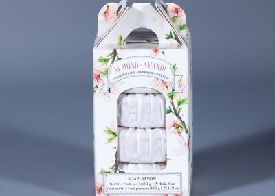 DIAMANTE ALMOND Vegat. Based Round Individually Wrapped Soaps 4x2.8 oz ...