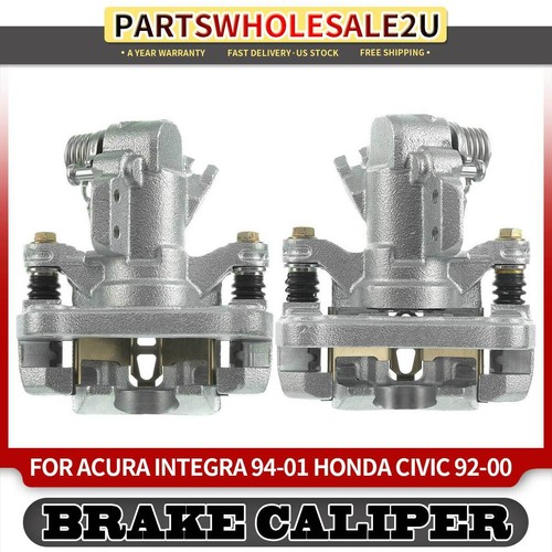 2x Rear Left & Right Brake Calipers for Acura Integra 94-01 Honda Civic ...