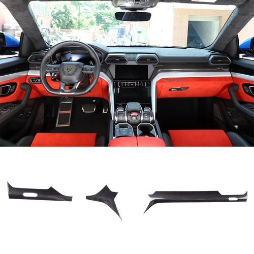 3PCS Real Carbon Fiber Dashboard Cover Trim Panel For Lambor@ghini URUS ...