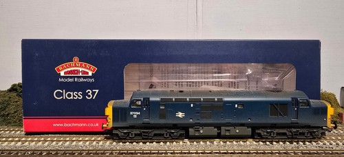 Bachmann Class 37 DCC SOUND - British Rail Blue Loco - 37034 | eBay UK