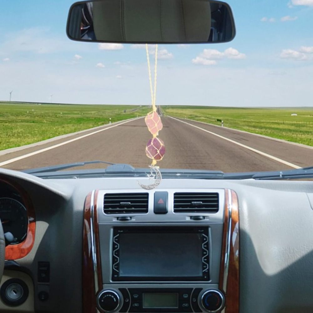 Pink Crystal + Amethyst Hanging Crystals Car Accessories for Home ...