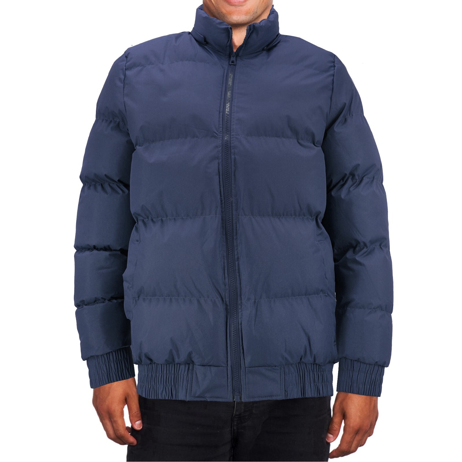 Men's Heavyweight Removable Hood Insulated Lined Quilted Puffer Zip Up ...