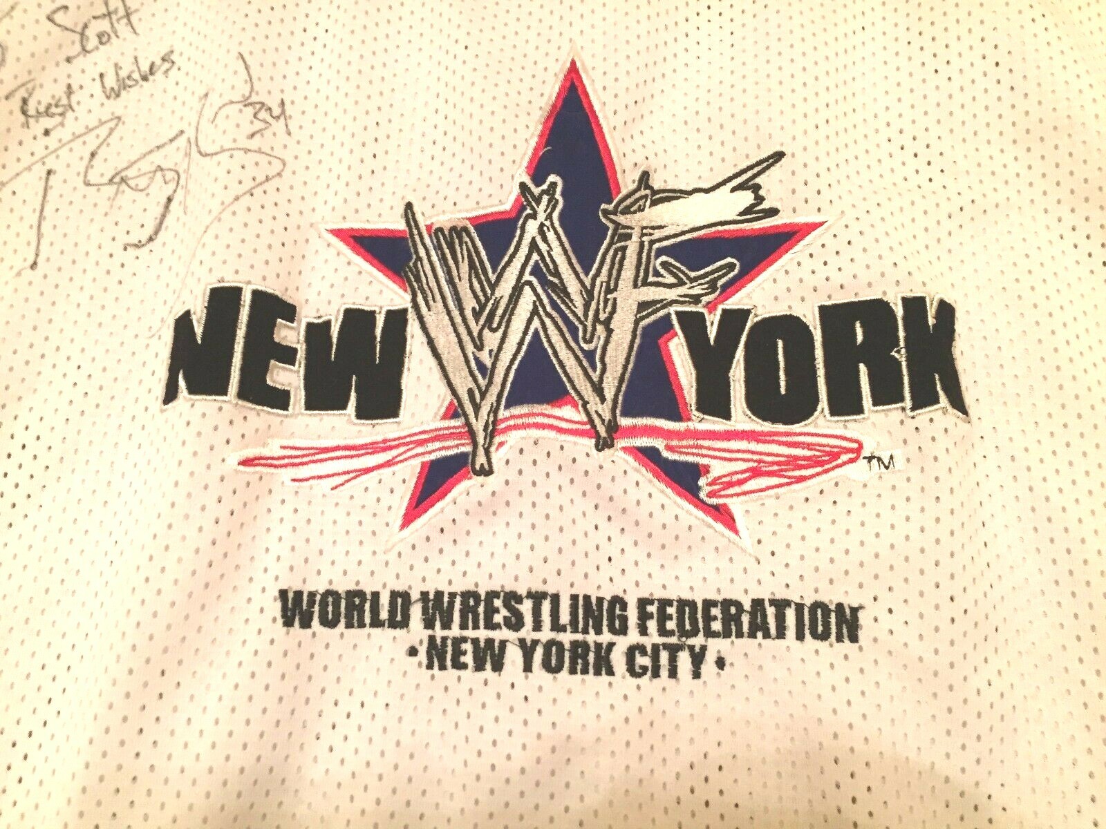 WWF New York Hockey Jersey 2XL autographed Rey Mysterio Jr. NYC WWE ...