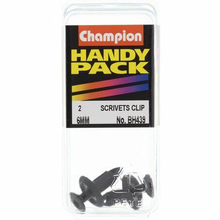 CHAMPION FASTENERS BH439 BLACK SCRIVET RIVET TRIM CLIPS 6mm PACK OF 2 ...