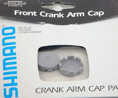 New NOS Shimano Crank Arm Cap Set Grey with Logo PAIR Crankset Dust ...