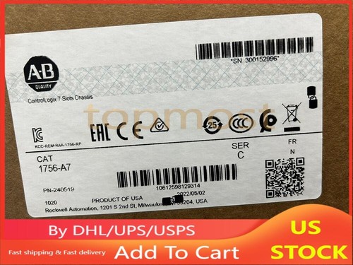 AB 1756-A7 SER C ControlLogix 7 Slots Chassis 1756A7 New Factory Sealed ...