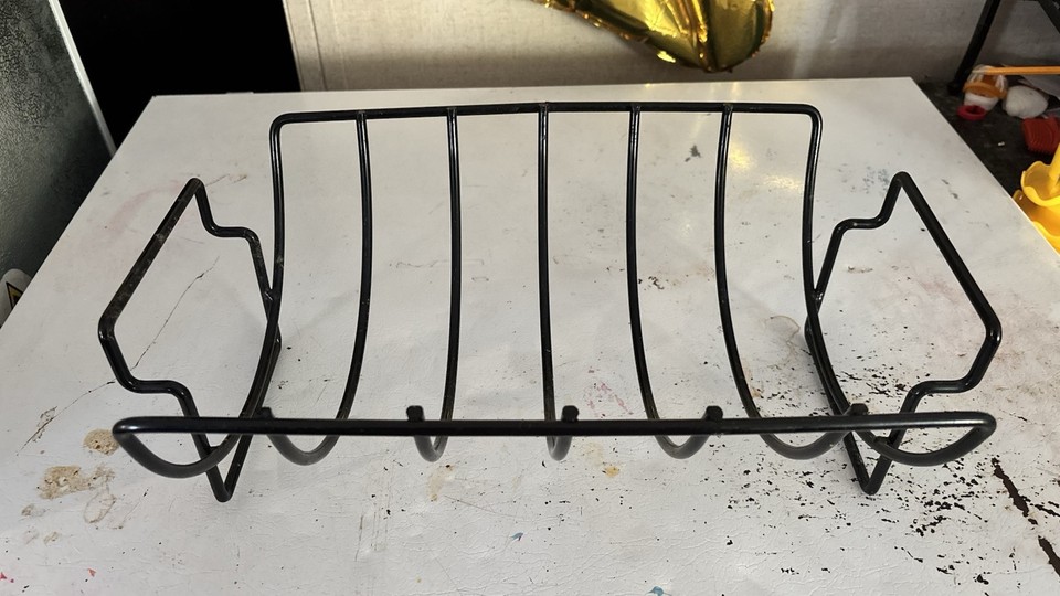 Grill Standing Rib Rack Cooker BBQ Accessory Holds/Cooks 6 Ribs | eBay