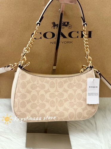 NWT Coach Teri Shoulder Bag In Signature Canvas CV933 | eBay