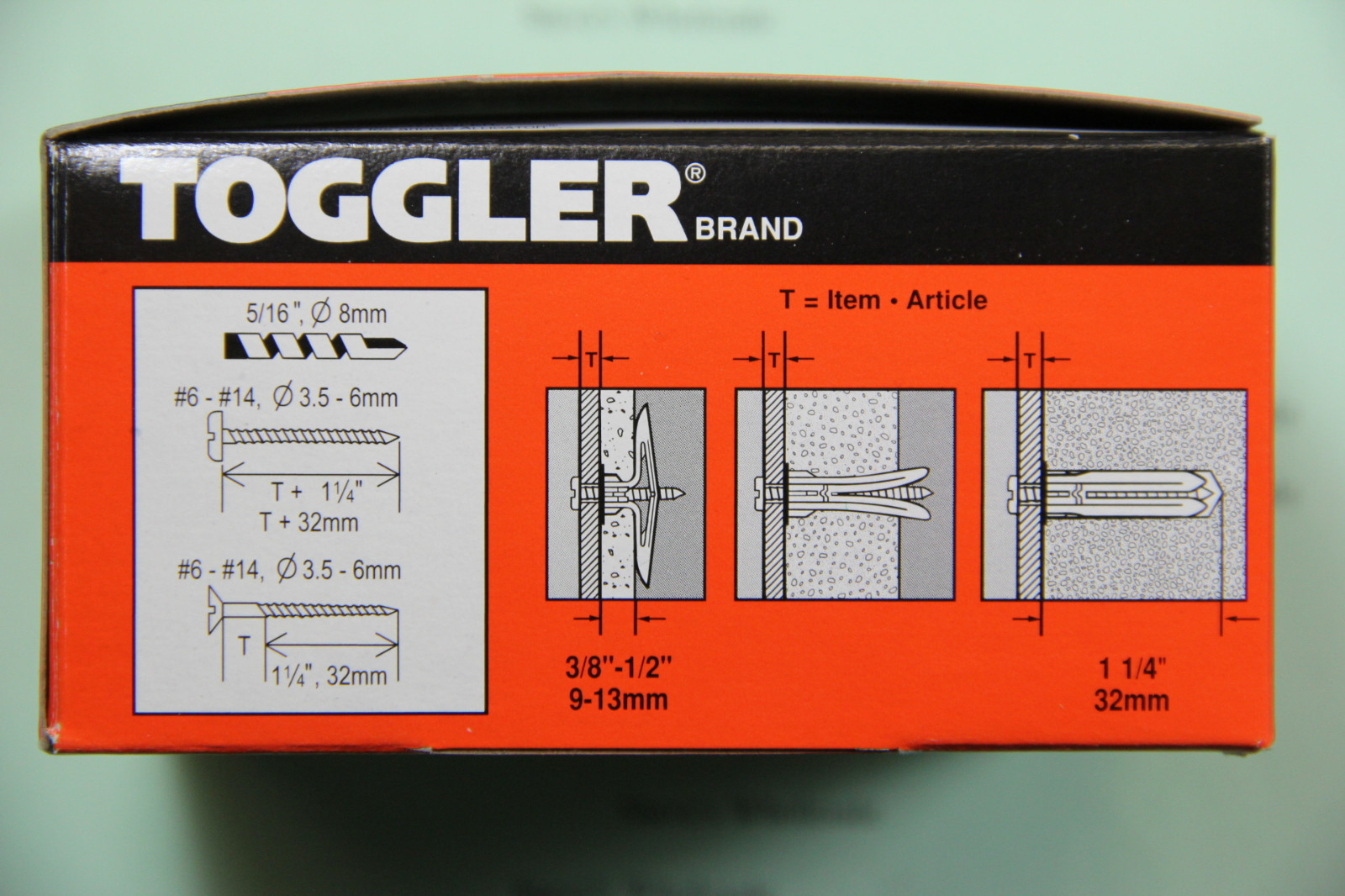 TOGGLER SUPER TOGGLER TB WALL ANCHOR 100/BX 11010 FOR 3/8-1/2" THICK ...