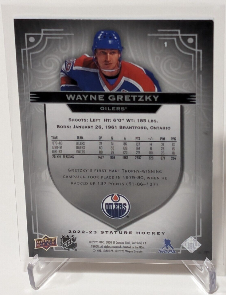 2022-23 Upper Deck Stature Base Wayne Gretzky #1 Edmonton Oilers | eBay
