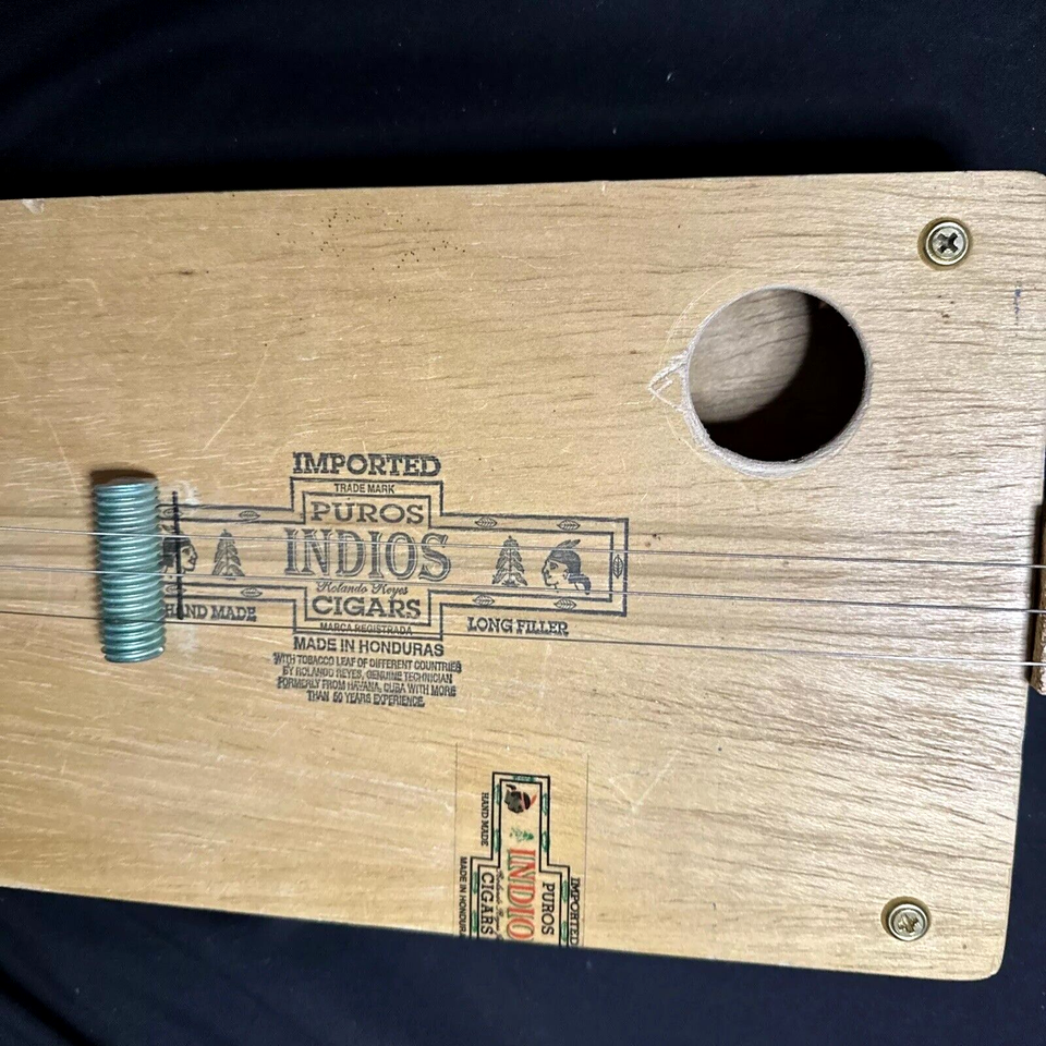 Hand Made 3 String Cigar Box Guitar Electric or Acoustic Raw Wood ...