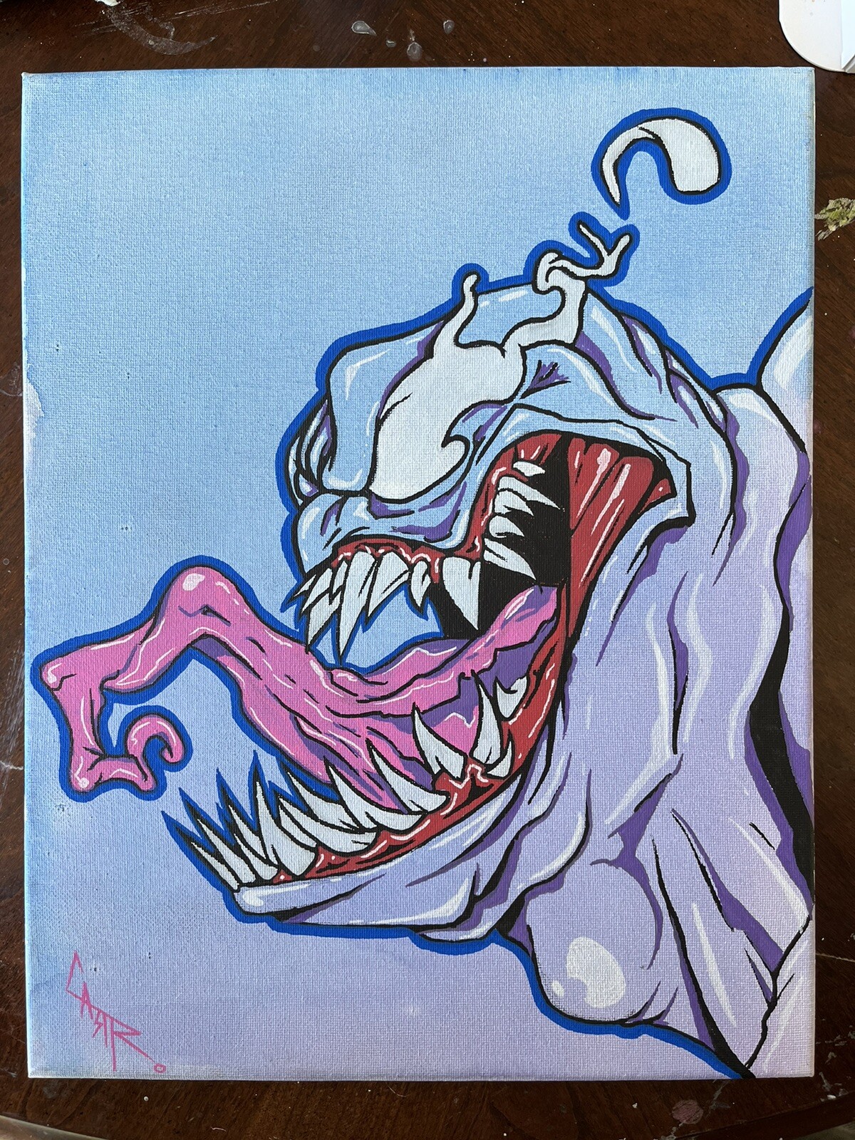 Venom Mixed Media Canvas Art, Painting, Posca Art, Spiderman Marvel | eBay