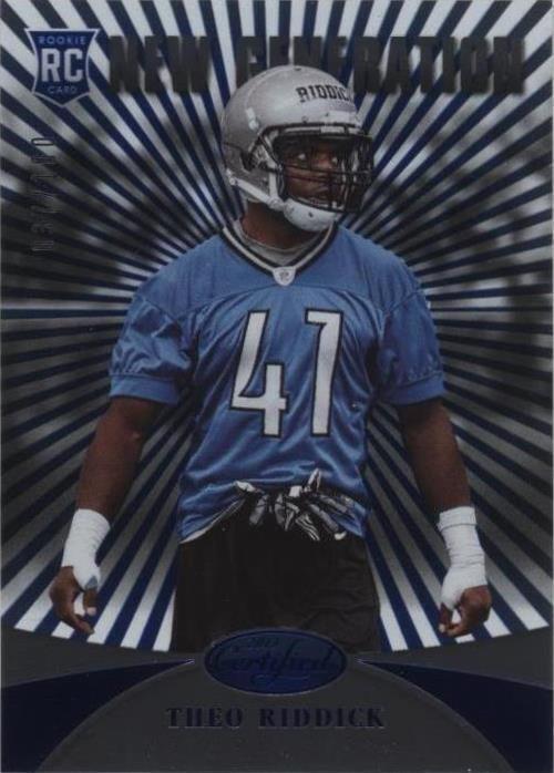 2013 Panini Certified - New Generation Theo Riddick #291 Platinum Blue ...