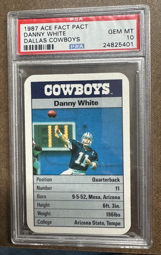 Danny White 1987 Ace Fact Pack Graded PSA 10 GEM MT Dallas Cowboys POP ...