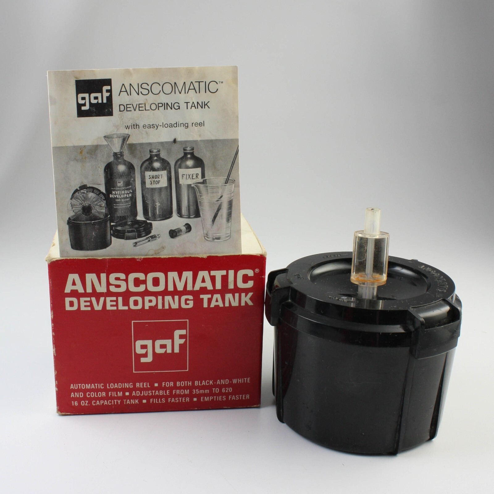 Anscomatic/Gaf - Adjustable Roll Film Developing Tank w/ Agitator ...