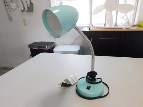 Desk Table Lamp Teal Gooseneck LED- Intertek | eBay