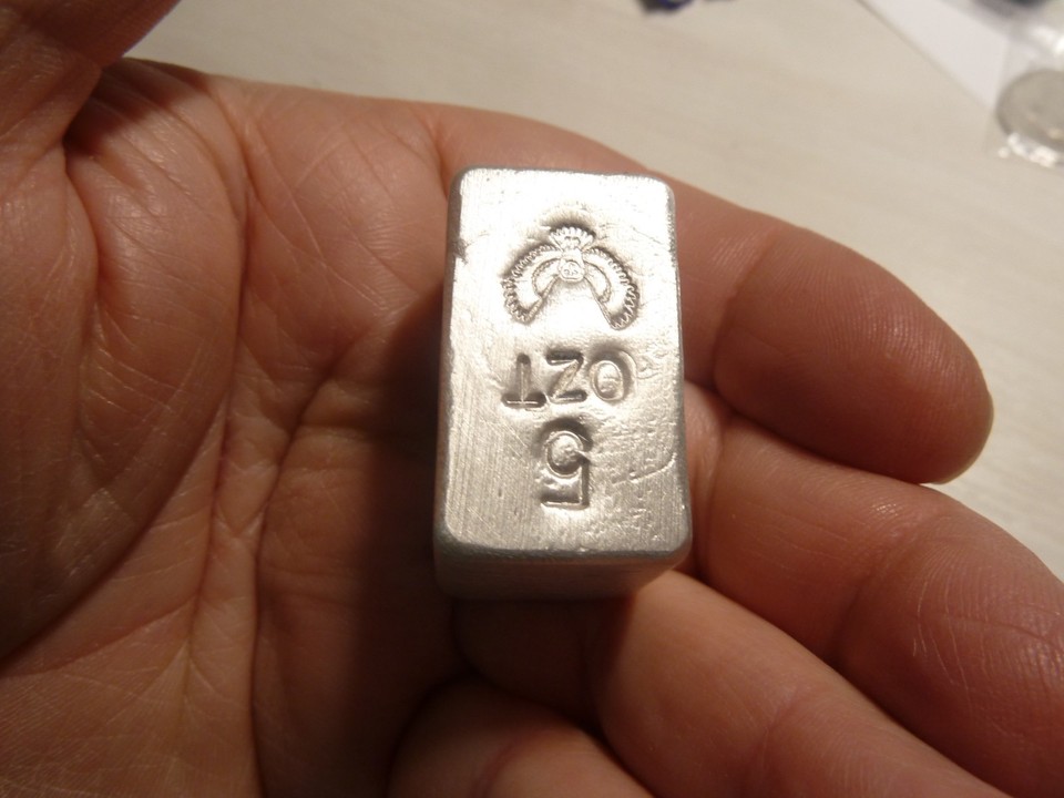 5 oz Silver Unique Block bar Hand Poured Very Unique Fat and Thick ...
