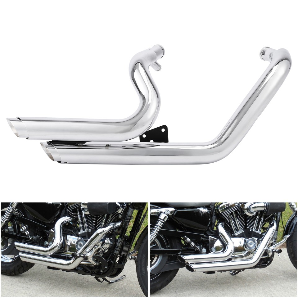 Staggered Shortshot Exhaust Pipes Fit For Harley Sportster Iron 883 ...