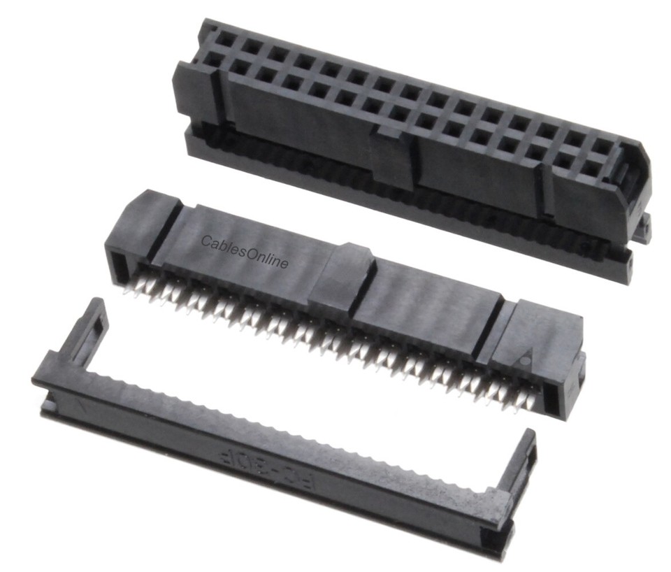 10-Pack 30-Pin (2x15) Female IDC 2.54mm Pitch Connectors for Flat ...