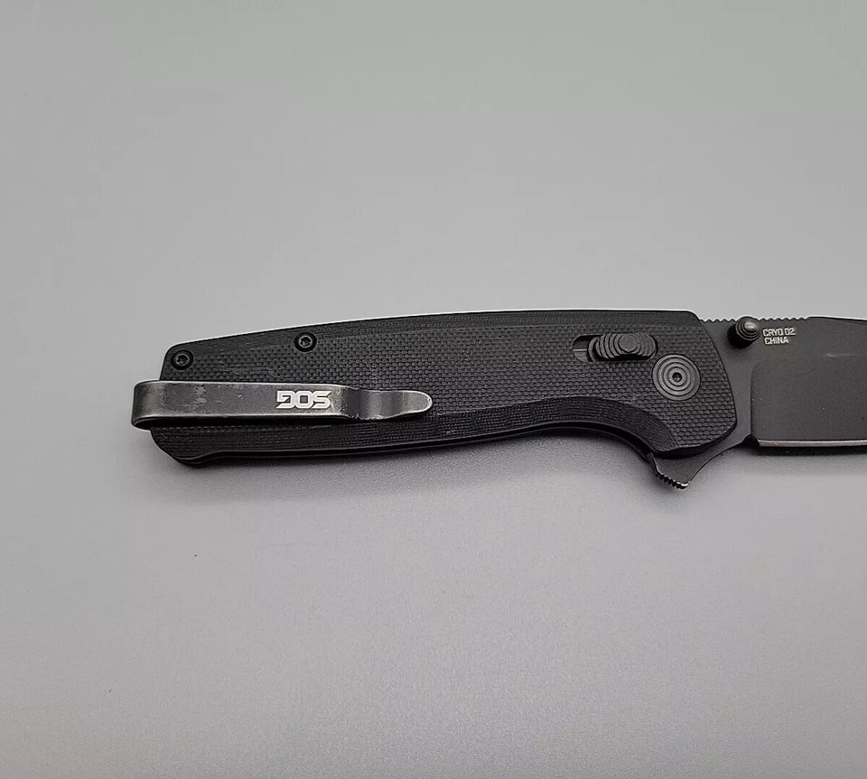SOG TERMINUS XR Pocket Knife - D2 Cyro Plain Blade - Black G-10 Handle ...