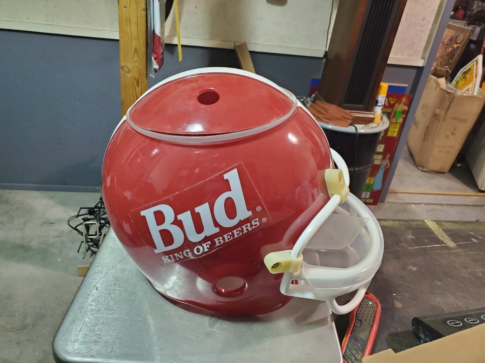 Budweiser Plastic Helmet Ice Bucket Snack Tray Red | eBay