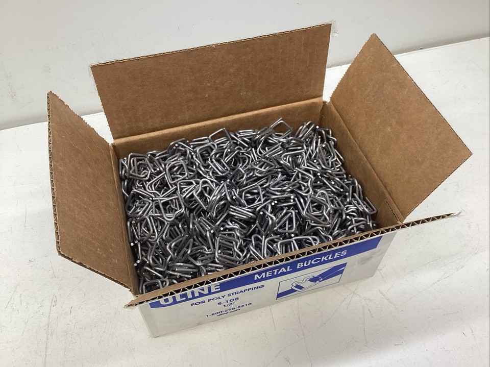 ULINE 1/2" INCH STEEL BUCKLES FOR POLYPROPYLENE POLY STRAPPING PALLET ...