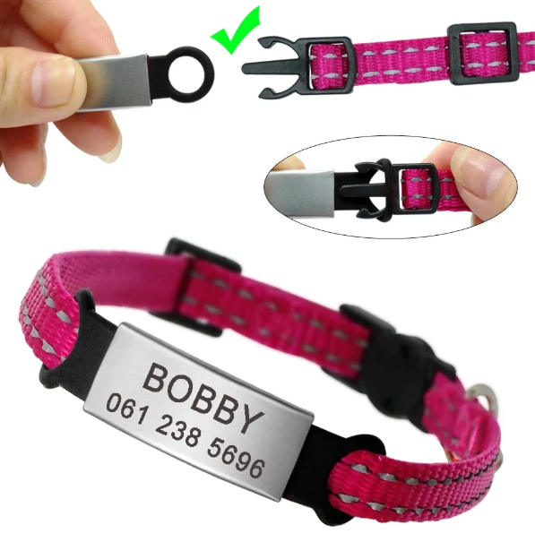 Custom Dog Tag Pets Engraved Name Tag Slide On ID Tags Collar Tags S, M ...