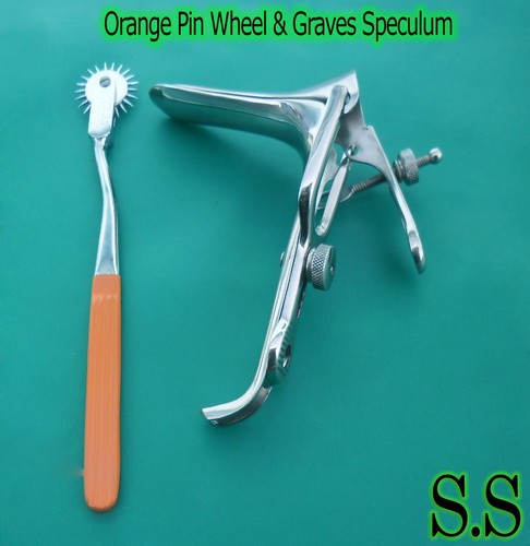 Graves Vaginal Speculum Small & Orange Colour Pin wheel Gynecology ...