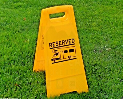Motorhome Reserved Pitch Sign - Campervan Pitch Reserved Sign - Yellow ...